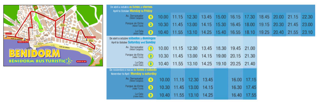 Toeristische bus Benidorm | Eropuit in Benidorm